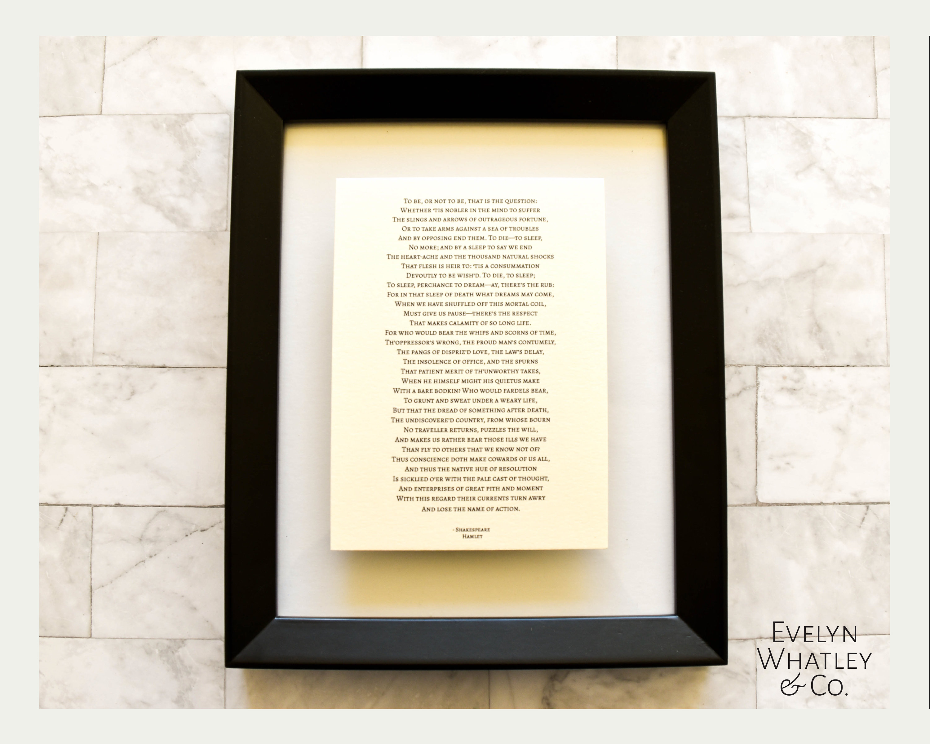 Shakespeare Print to Be or Not to Be Hamlet Soliloquy - Etsy