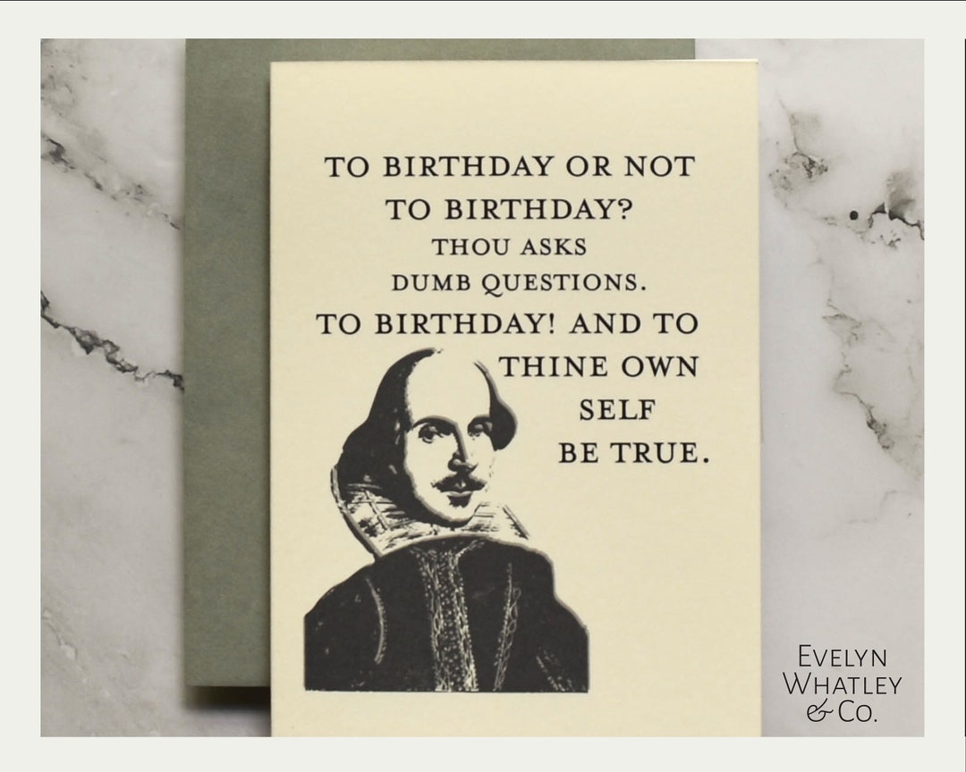 Shakespeare Birthday Card - Etsy