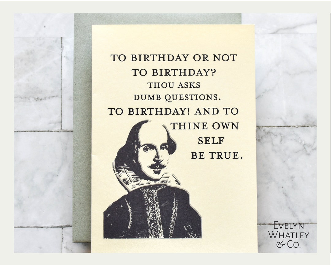 Shakespeare Birthday Card - Etsy