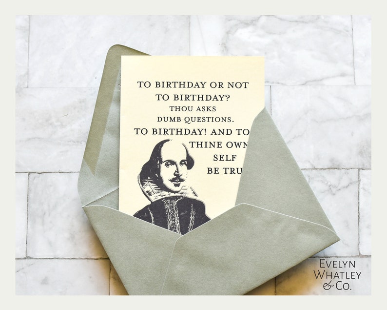 Shakespeare Birthday Card - Etsy