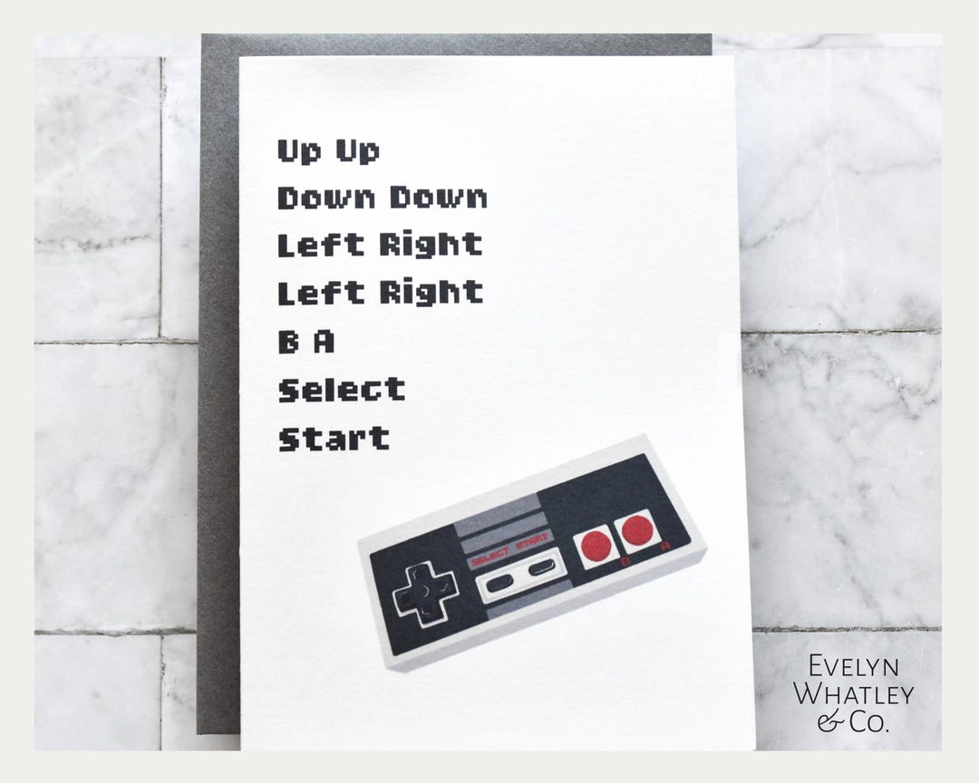 Birthday for Gamer - Retro NES Console - Contra 'konami' Code - Etsy