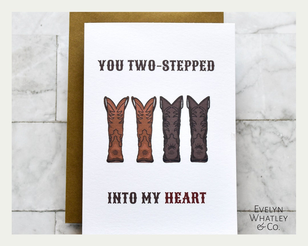 You Two-stepped Into My Heart - Country Dance Love Card - Etsy