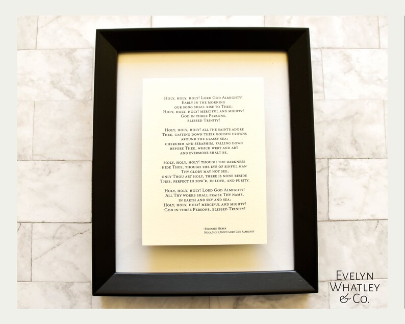 Hymn 'holy! Holy! Holy! Lord God Almighty!' - 5" X 7" Print Unframed - Etsy