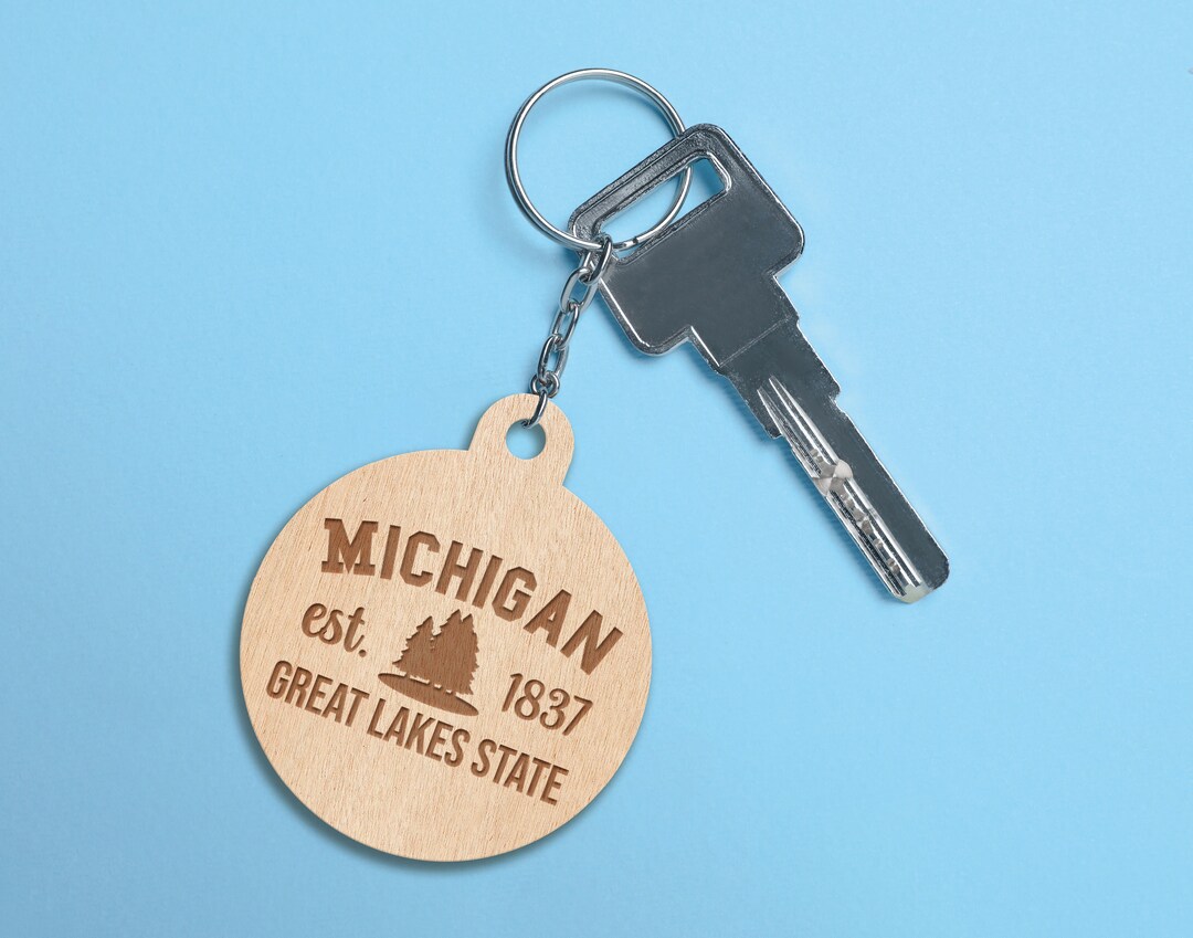 Michigan Great Lake State Keychain Svg , Michigan State Keychain Svg ...