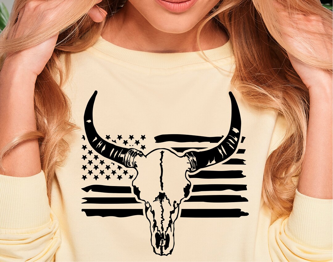 American Flag Long Horn SVG PNG PDF Eps Jpg, Texas Country Svg, United ...