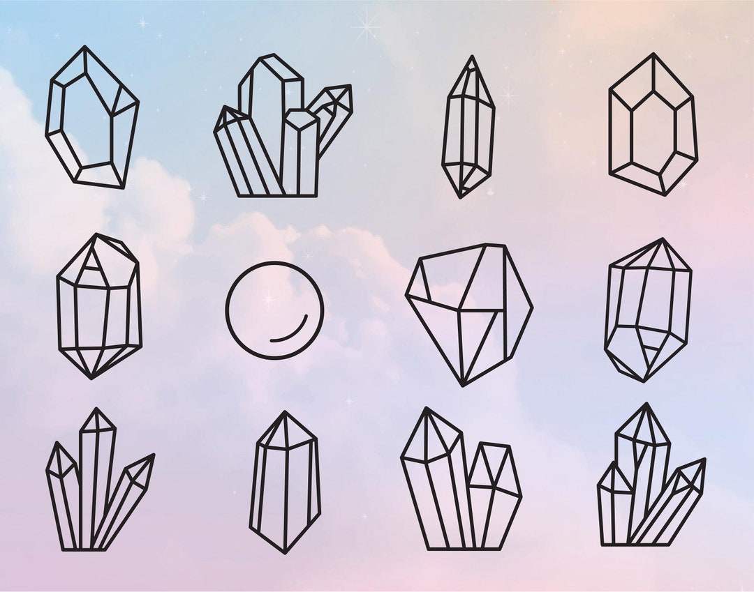 Crystal Logo Svg Png, Clipart Gemstone Silhouette, Minerals, Gems ...