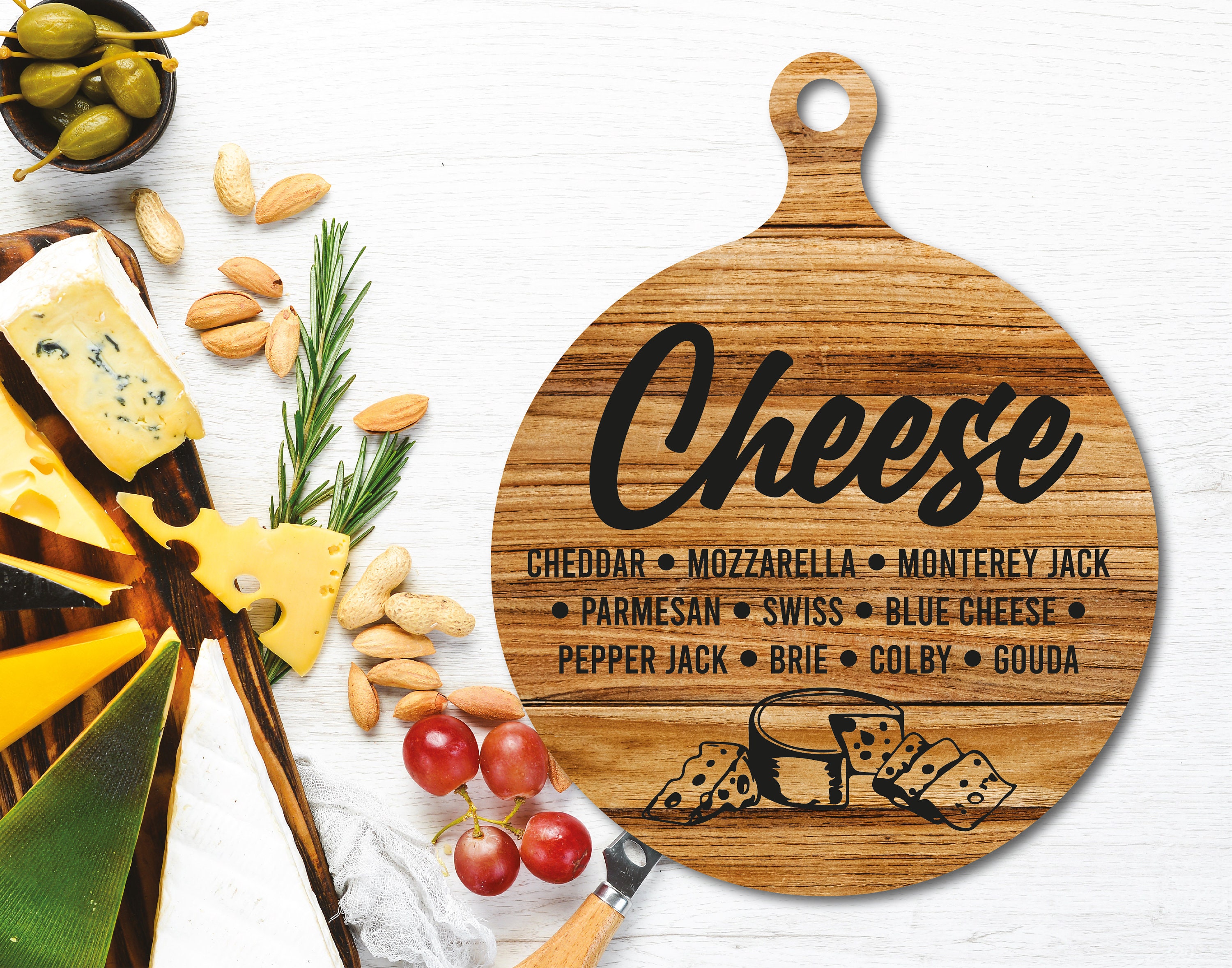 Cheese Charcuterie Board SVG PNG, Charcuterie Board Svg, Cutting Board ...