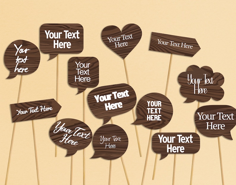 Rustic Wedding Photo Booth Props SVG PNG, Wedding Signs and Decorations ...