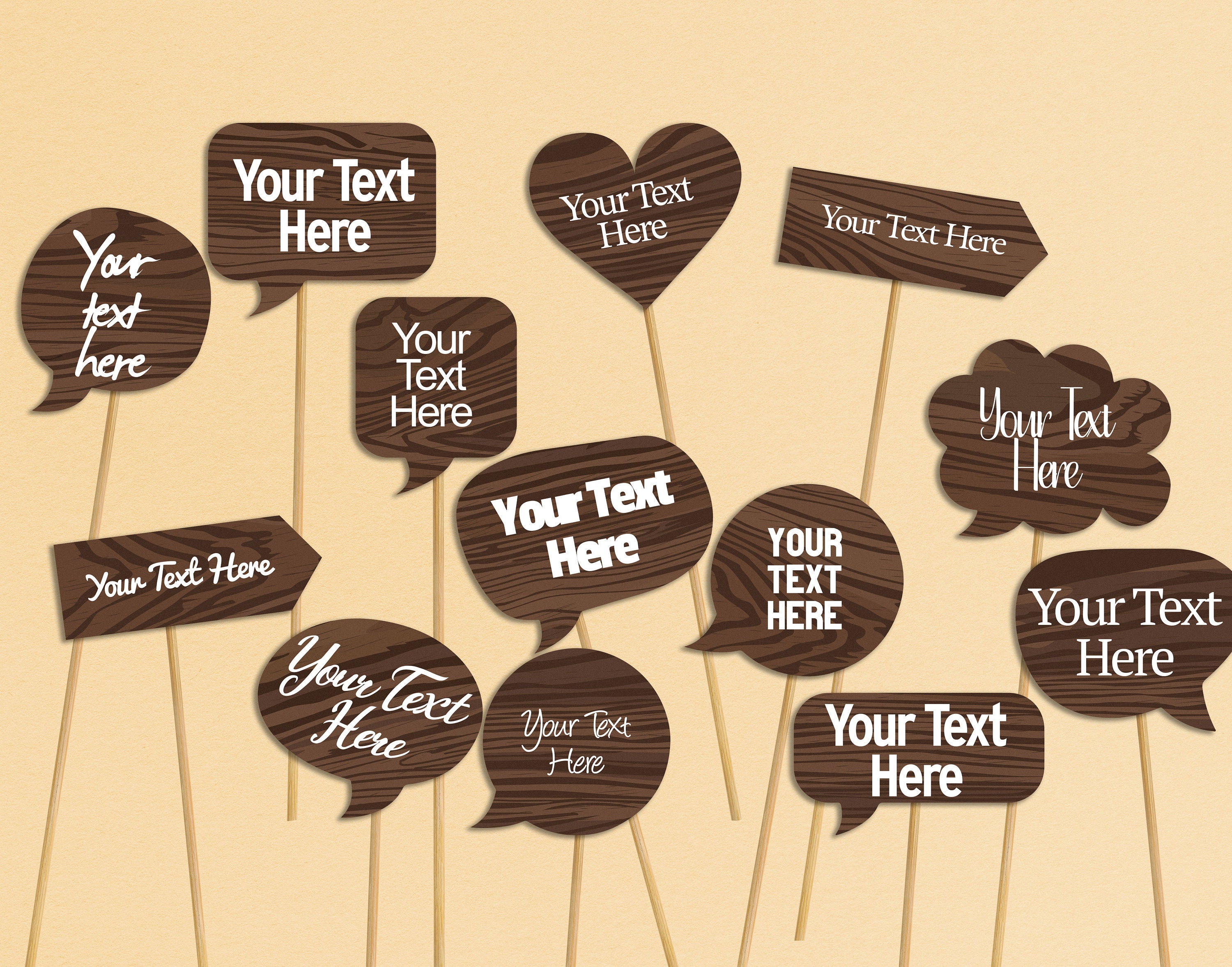 Rustic Wedding Photo Booth Props SVG PNG, Wedding Signs and Decorations ...