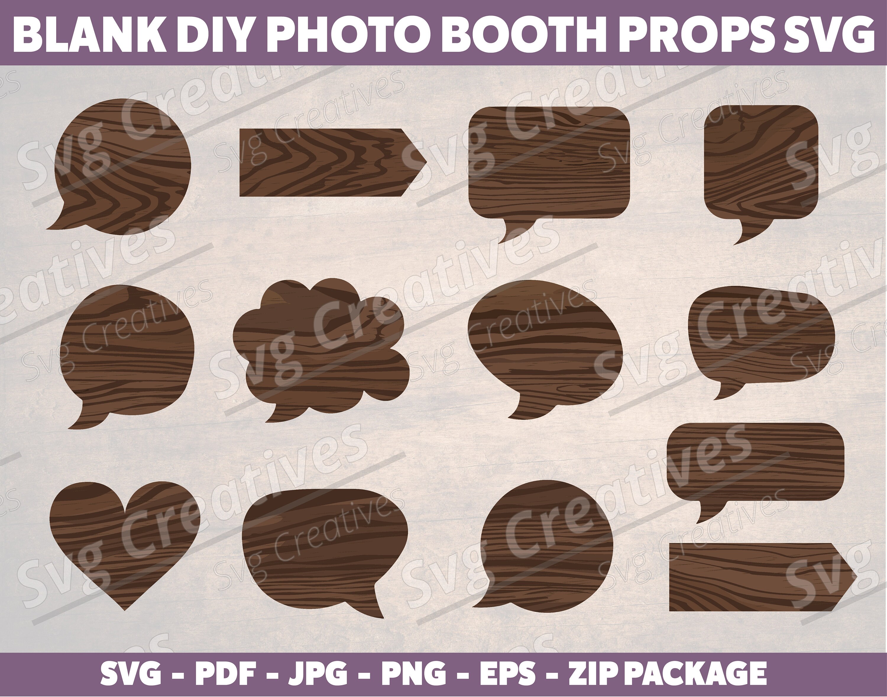 Rustic Wedding Photo Booth Props SVG PNG, Wedding Signs and Decorations ...