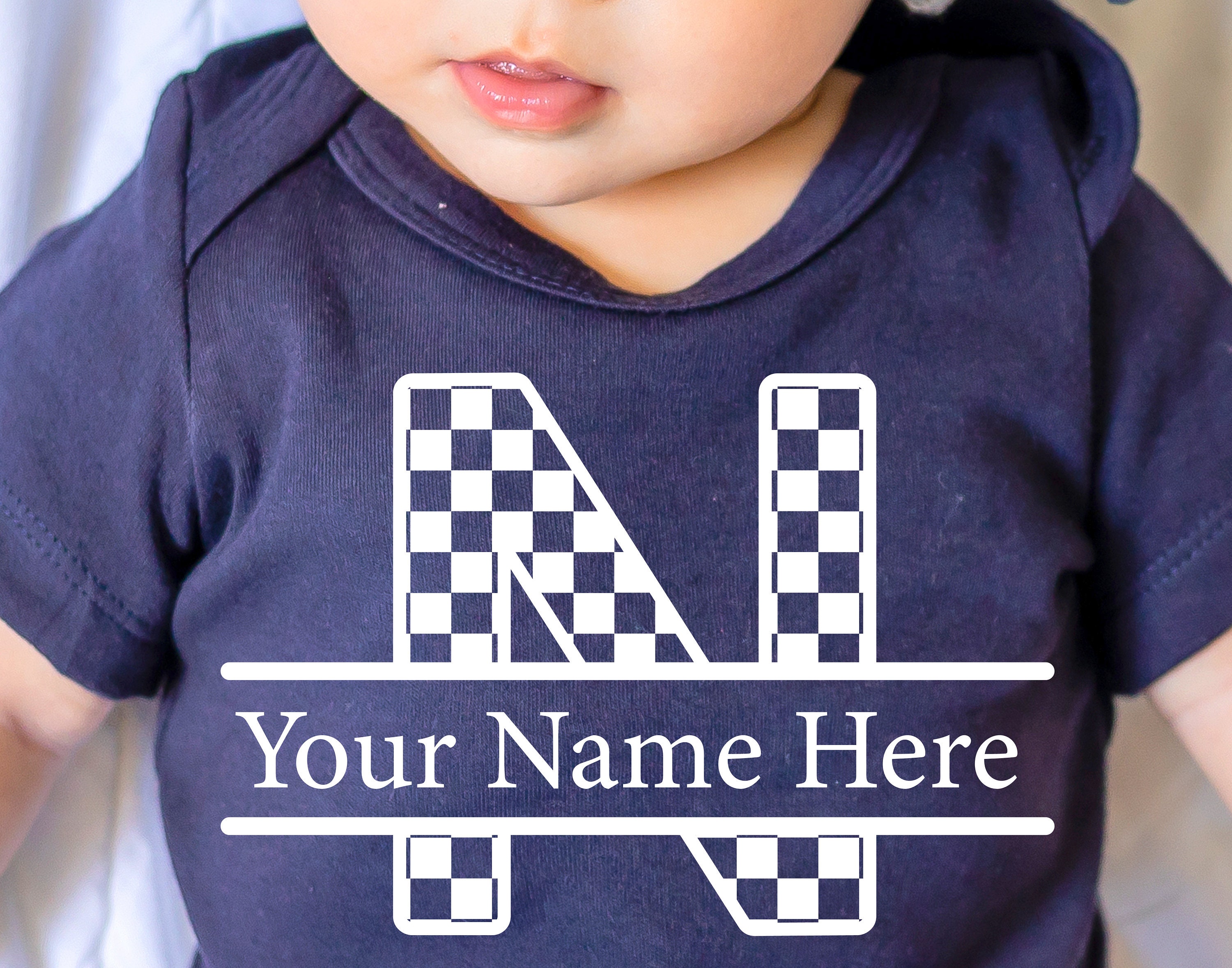 Checkered Split Monogram Alphabet Svg Png Eps, Checkered Block Letter ...