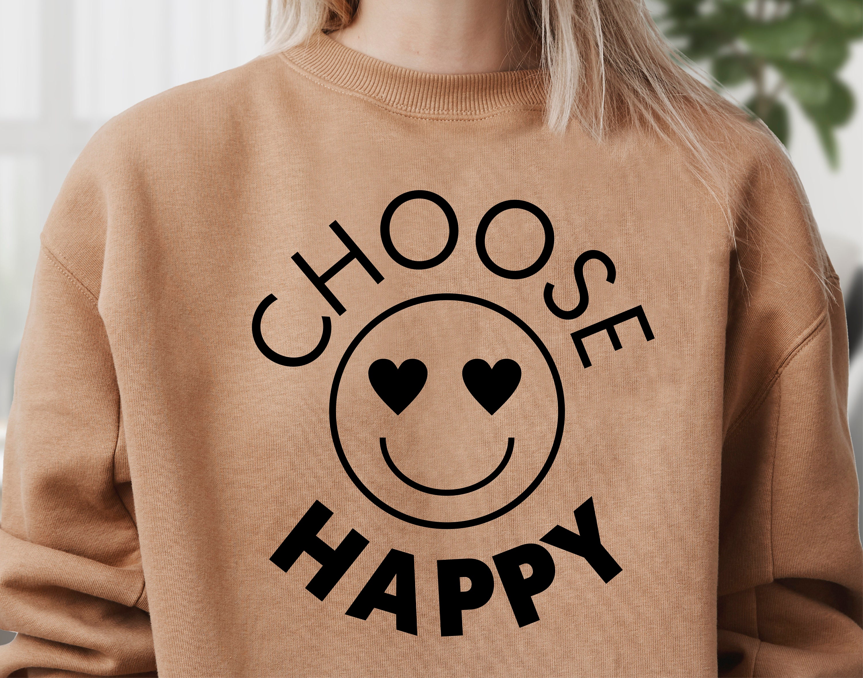 Choose Happy SVG PNG PDF, Happy Face Svg, Inspirational Svg, Positive ...