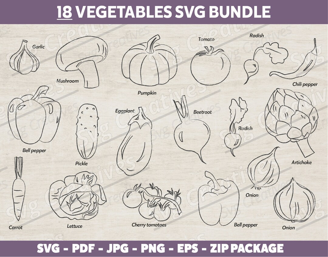 Vegetables SVG PNG PDF Eps Jpg, Veggies Svg, Fresh Svg, Farm Svg, Farm ...
