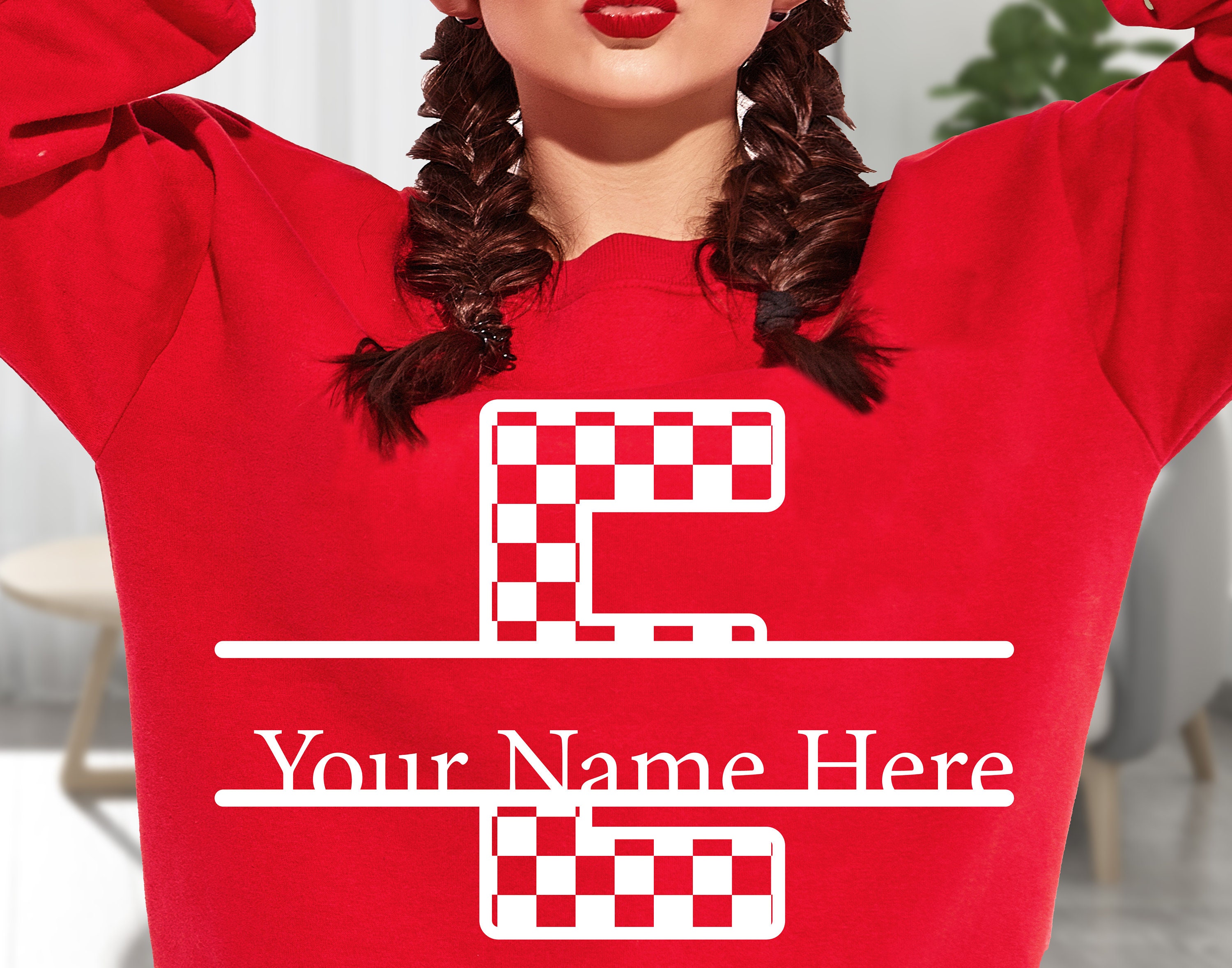 Checkered Split Monogram Alphabet Svg Png Eps, Checkered Block Letter ...