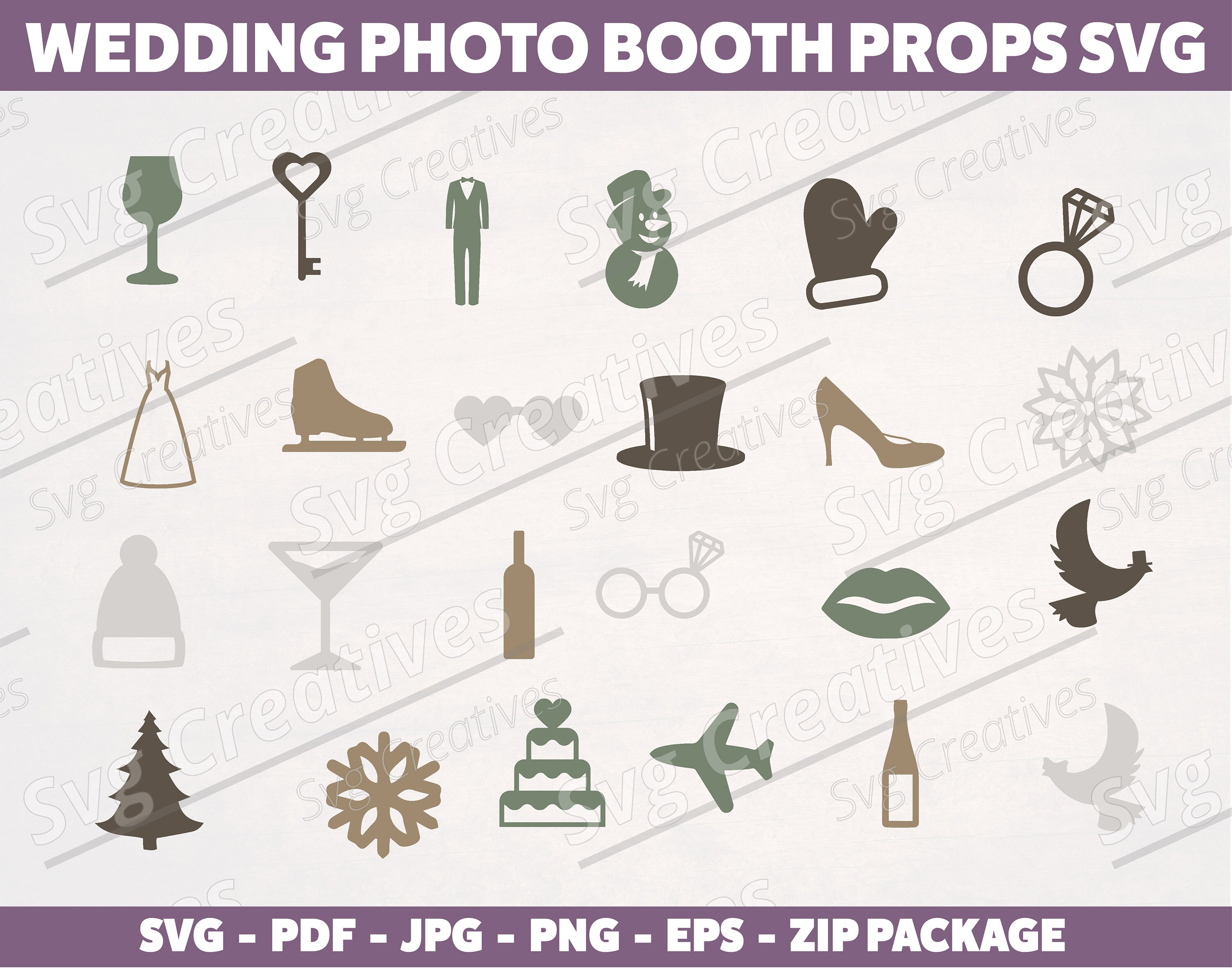 Winter Wedding Photo Booth Props SVG PNG Wedding Signs and - Etsy