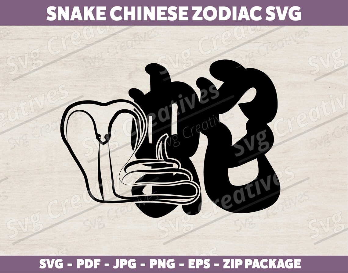Snake Zodiac SVG PNG PDF Eps Jpg, Zodiac Animal Svg, Chinese New Year ...