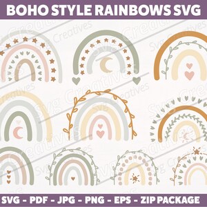 Ultimate Boho Rainbow Bundle SVG PNG PDF, Boho Rainbow Svg, Boho Baby ...