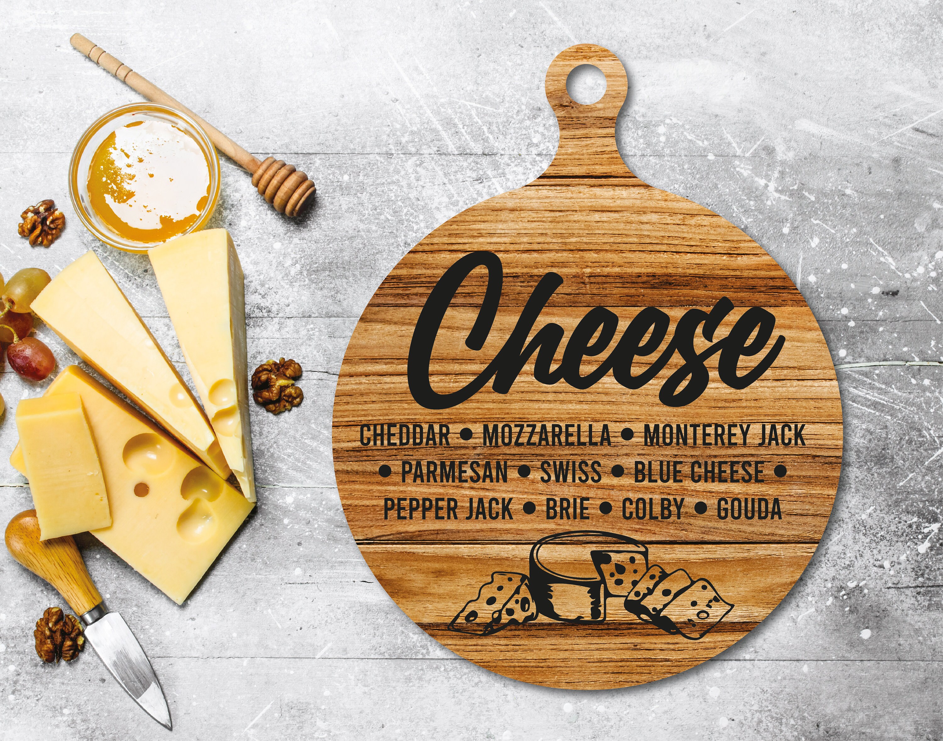 Cheese Charcuterie Board SVG PNG, Charcuterie Board Svg, Cutting Board ...