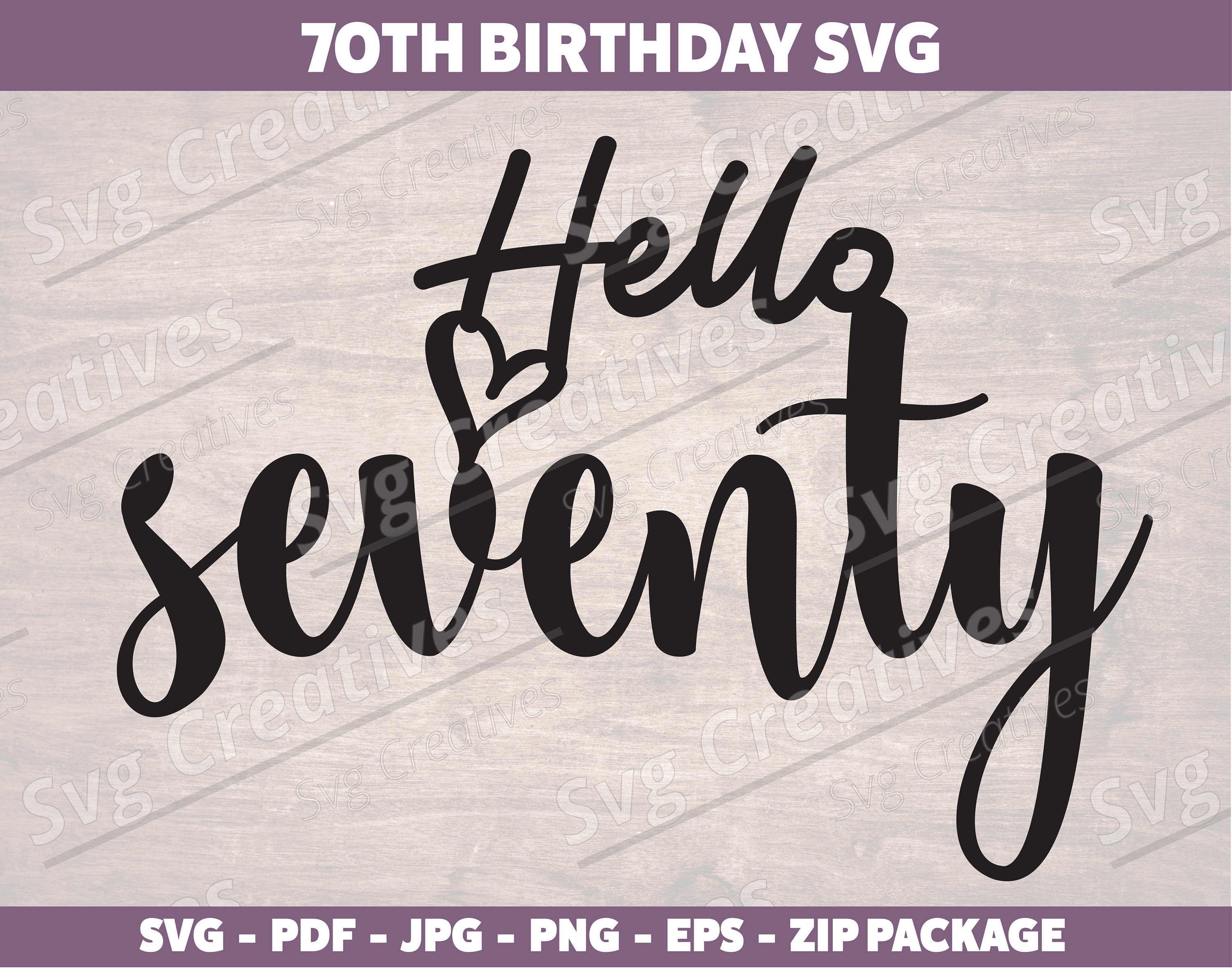Hello Seventy Svg Png Pdf Jpg Eps 70th Birthday Svg 70th - Etsy