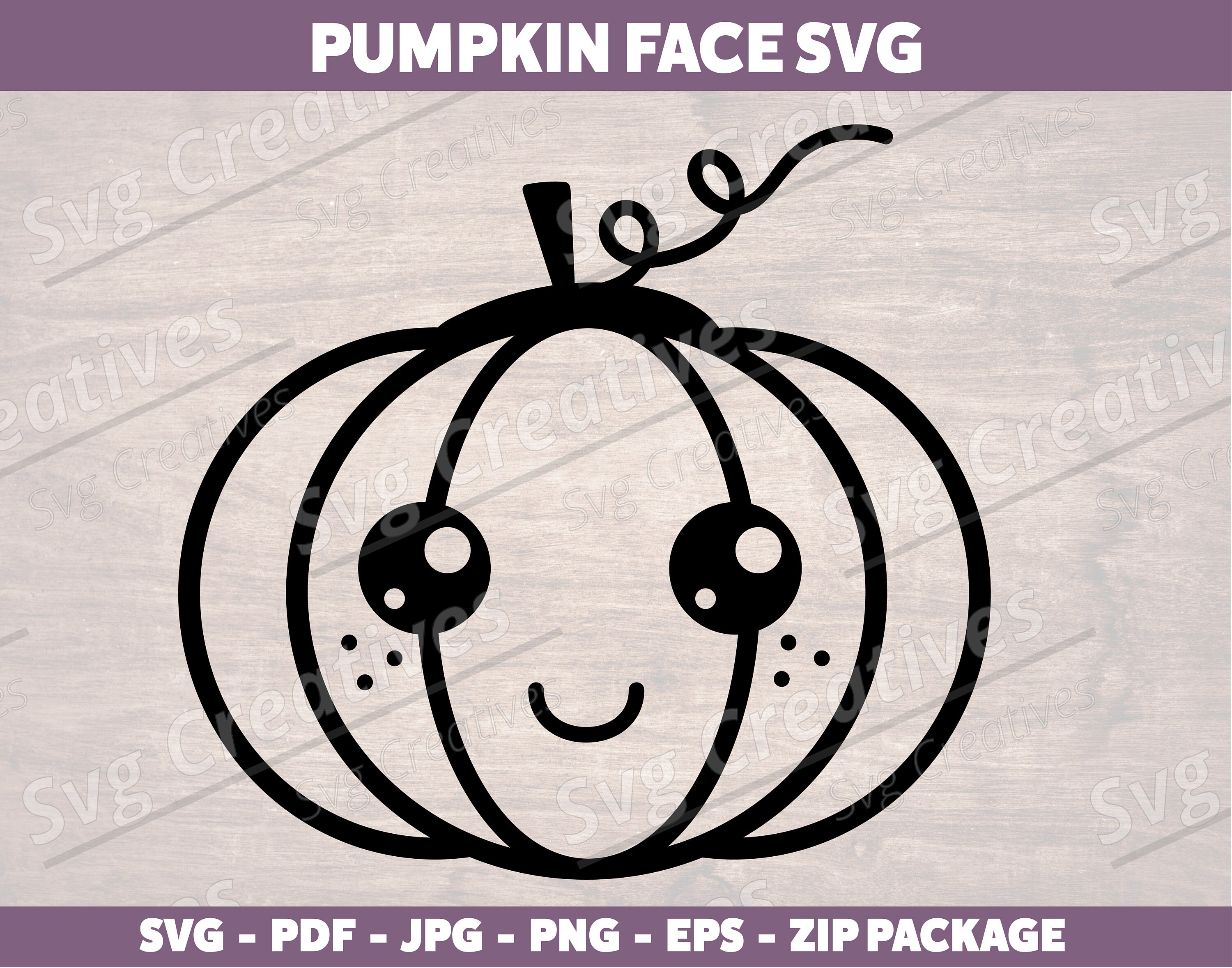 Cute Pumpkin Face Svg Png Pdf Eps Pdf Pumpkin Face Svg Jack - Etsy