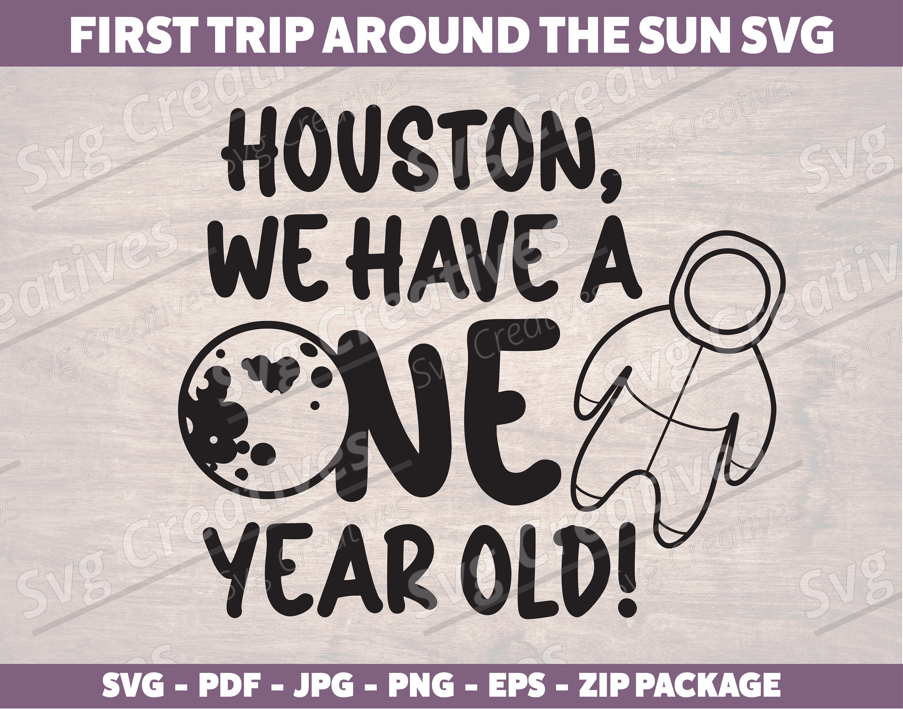 Houston We Have A One Year Old SVG PNG, First Trip Around the Sun Svg ...