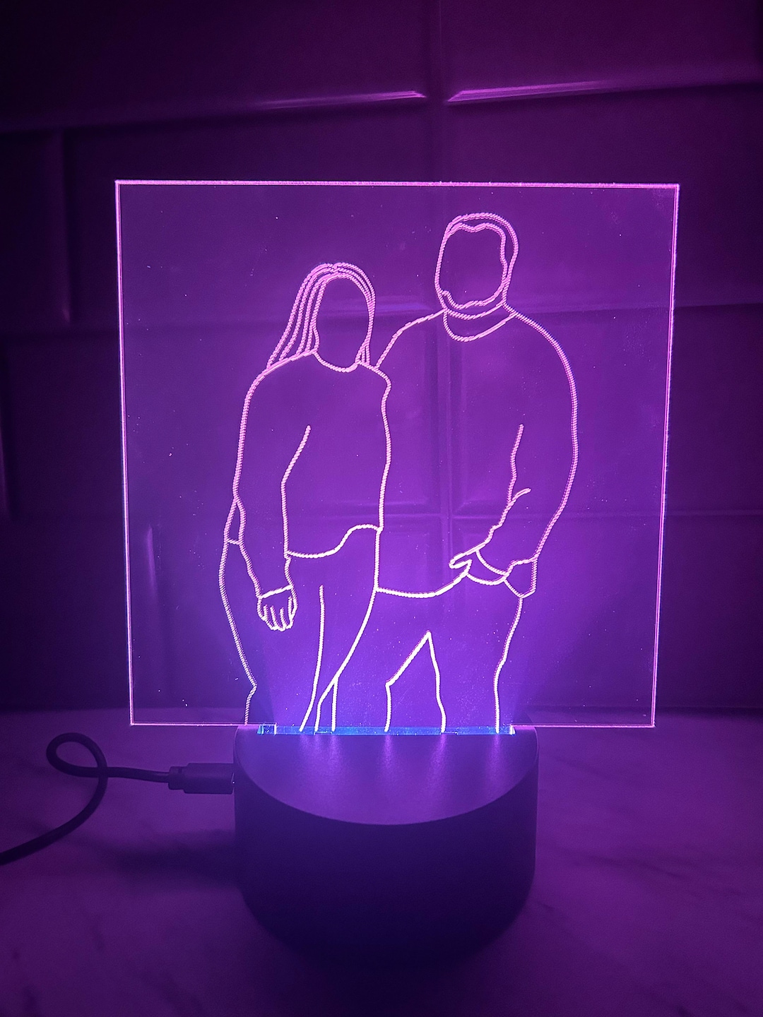 Engraved Light up Sign, Couples Photo, Custom, Valentine's Day Gift ...