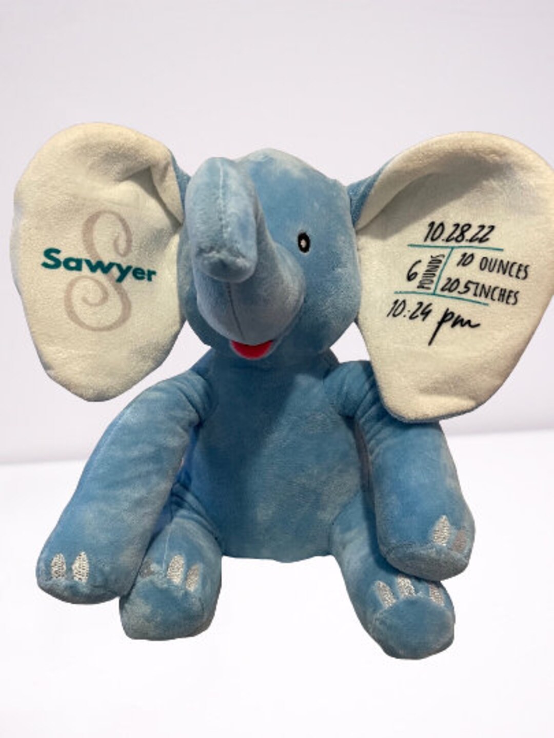 Baby Birth Stat Elephant, Birth Announcement, Baby Shower Gift, Newborn ...