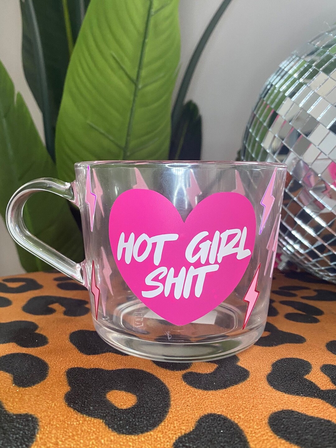 Empowering Hot Girl Shit Glass Mug With Lightning Bolts - Etsy UK