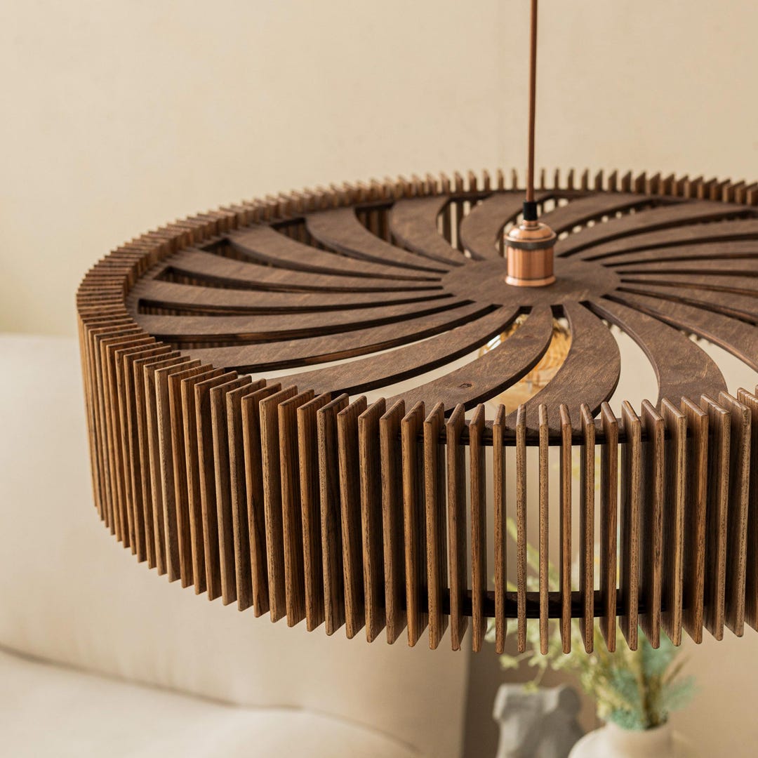 Wood Pendant Light,wooden Chandelier Lighting, Wood Ceiling Light ...