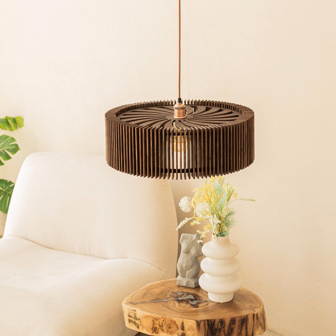 Wooden Ceiling Light, Wood Pendant Light, Wooden Chandelier, Bedroom ...