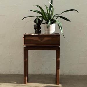 Hand-crafted Nightstand/side Table With Drawer, Wooden Bedside Table ...