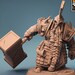 Dwarf Fighter Two Hammers Fighting Style D & D 28mm,32mm,54mm, 75mm, 100mm Scale Pathfinder Mini ...