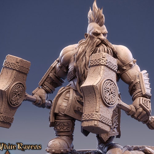 Dwarf Fighter Two Hammers Fighting Style Dungeons and - Etsy