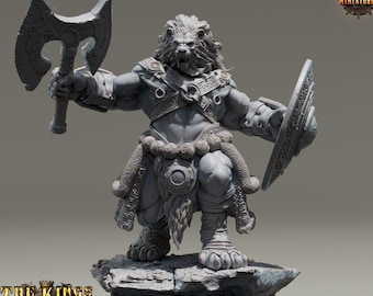 Leonin Female Barbarian Spear and Shield - Etsy