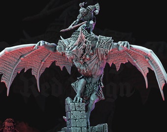 Dire Bat Vampire Monstrosity With Rider 28mm and 32mm Scale - Etsy