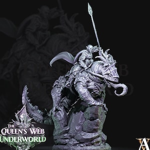 Mounted Dark Elf Fighter on Riding Lizard | 28mm and 32mm Scale| Dnd 5e ...
