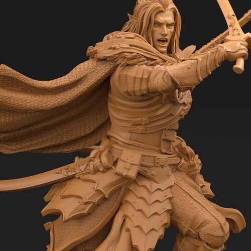 Famous Dark Elf Ranger With Twin Scimitars 28mm 32mm Scales - Etsy