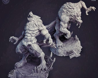 Werewolf 28mm and 32mm Scale Werewolf Miniature Dungeons - Etsy