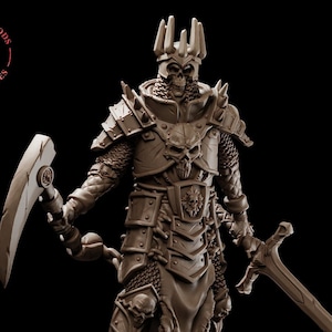 Undead Death Knight | 28mm, 32mm, 75mm Scale Resin Miniature | Flesh of ...