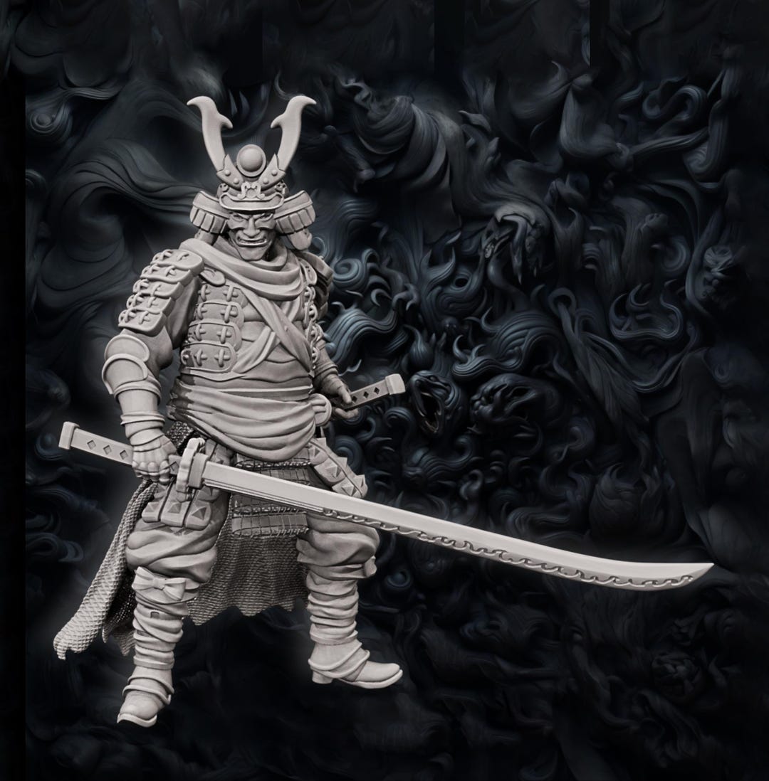 Human Fighter Samurai Kensai Odachi Katana & Armor | Dnd Miniature 5 ...
