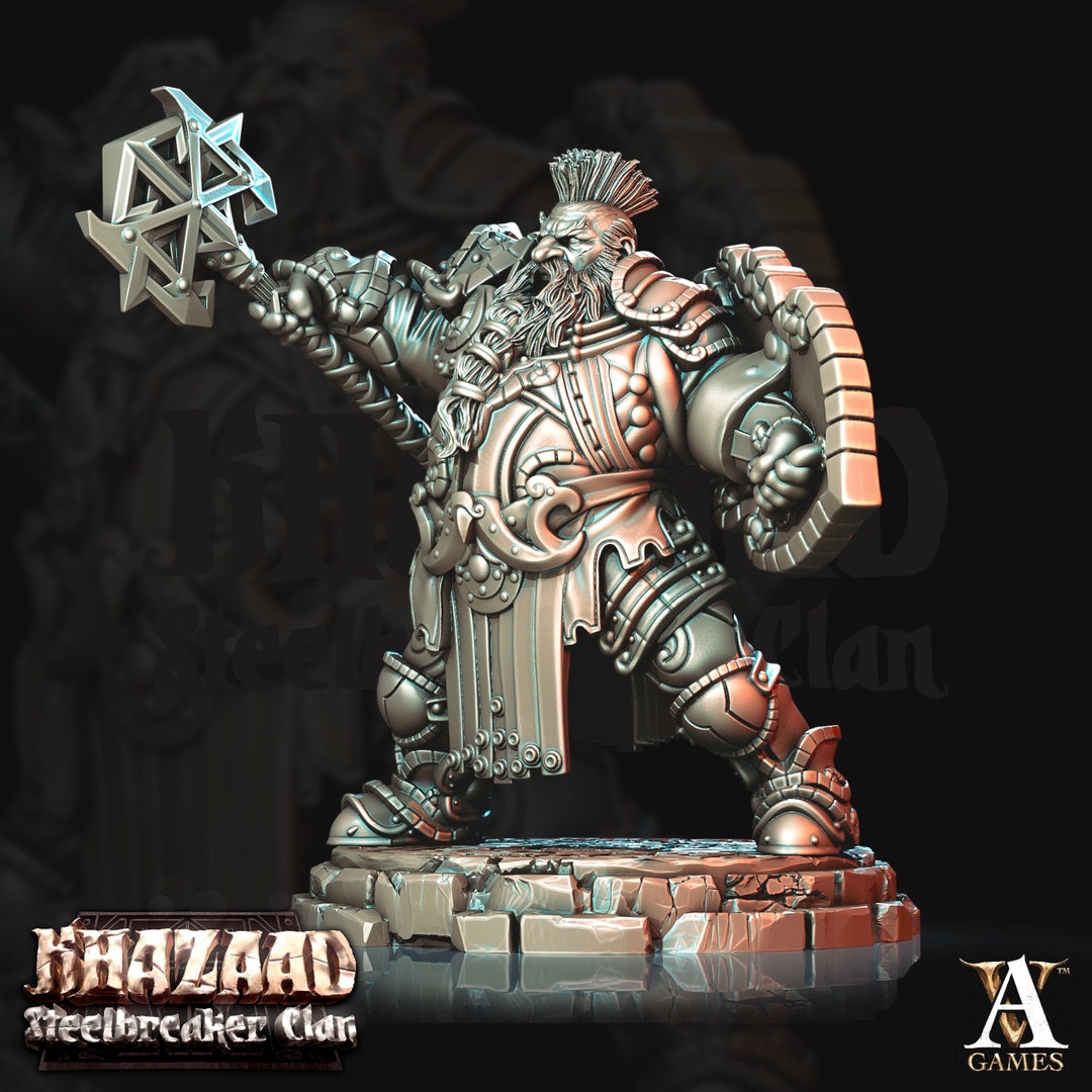 Dwarf Fighter With Shield Resin Miniatures | Dungeons and Dragons | 5 ...