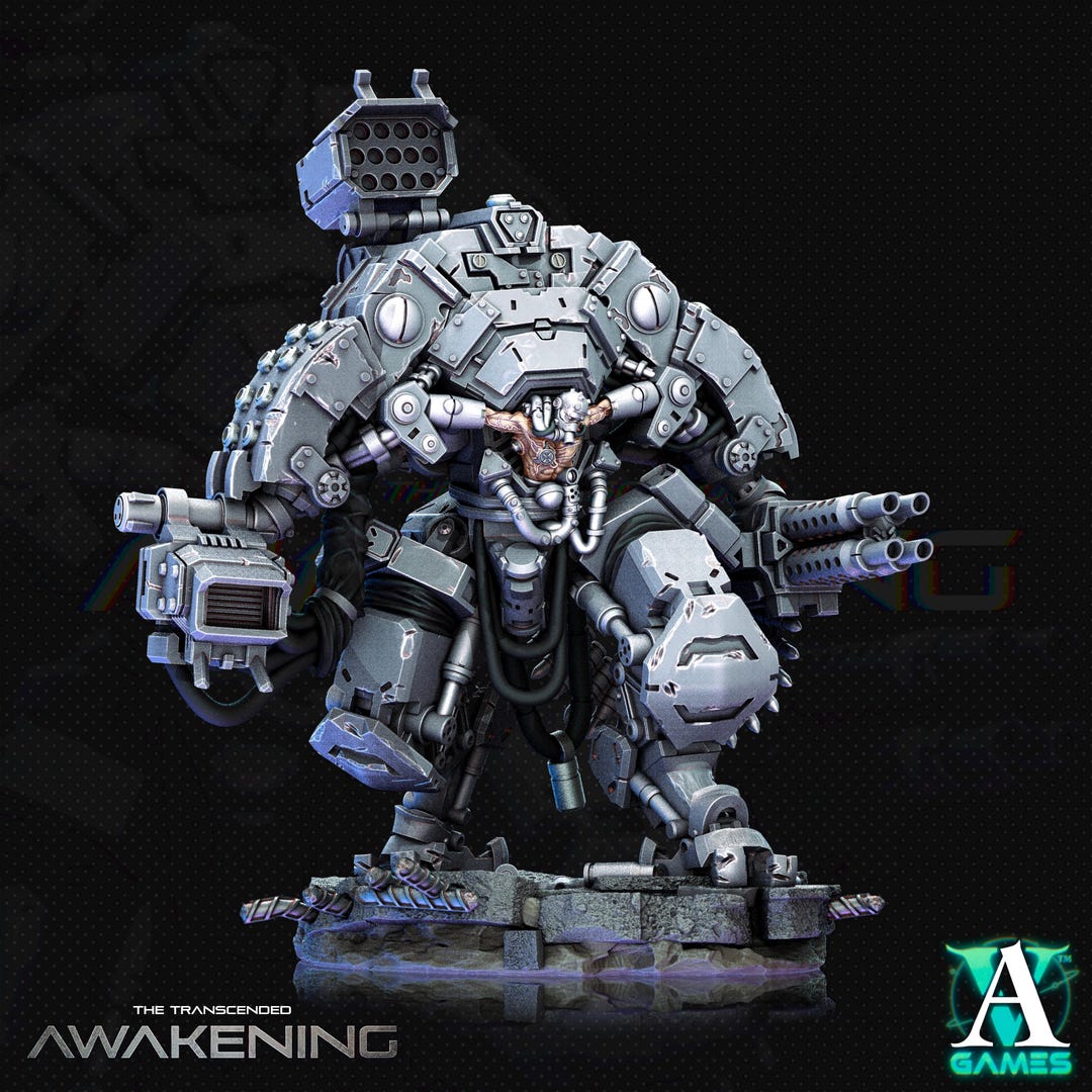 Sci-fi Chaos Demon Prince Mech 32mm 40mm 50mm 65mm 80mm Base Resin ...