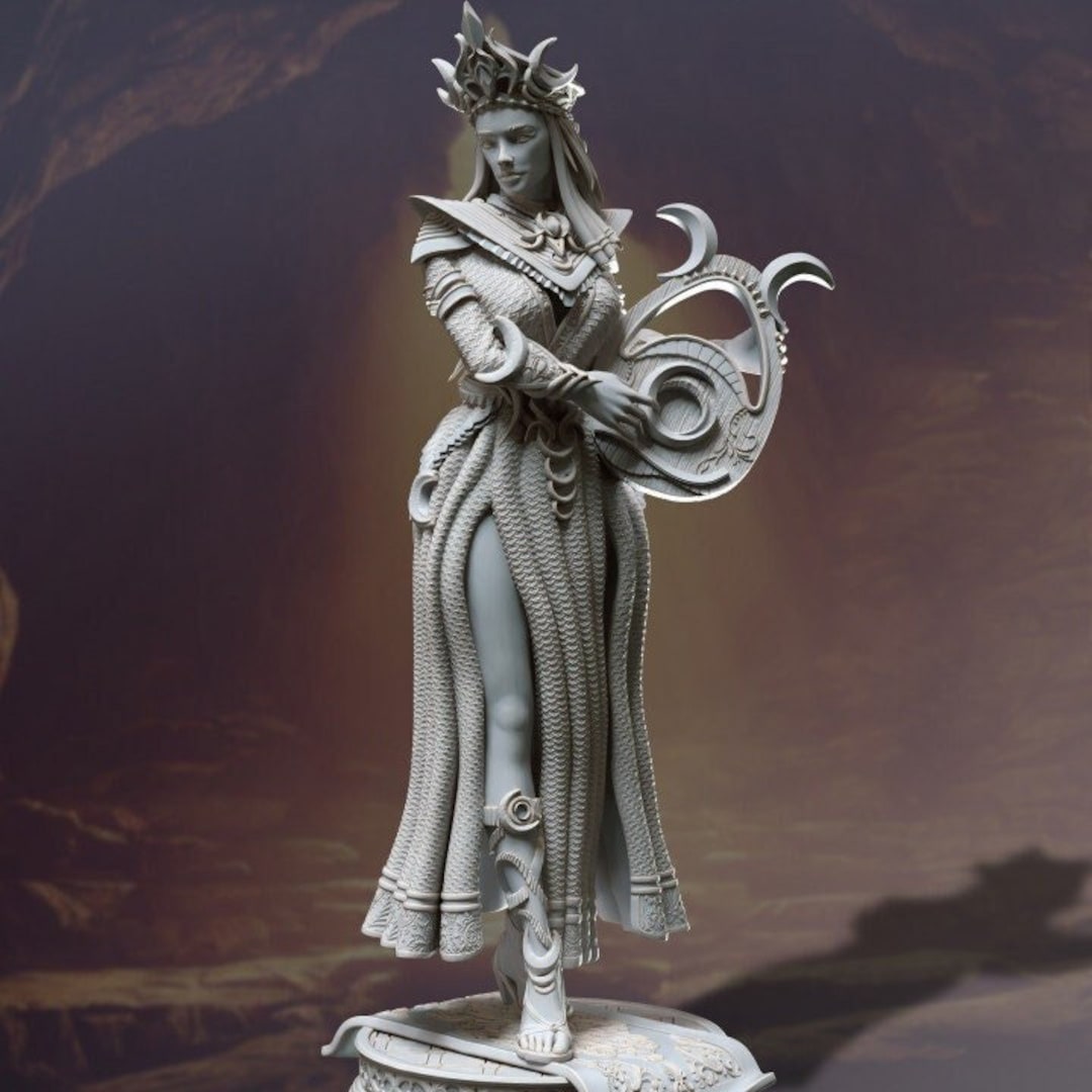 Female Elf Bard, Half-elf, Eladrin Unpainted Miniature | 28mm, 32mm ...