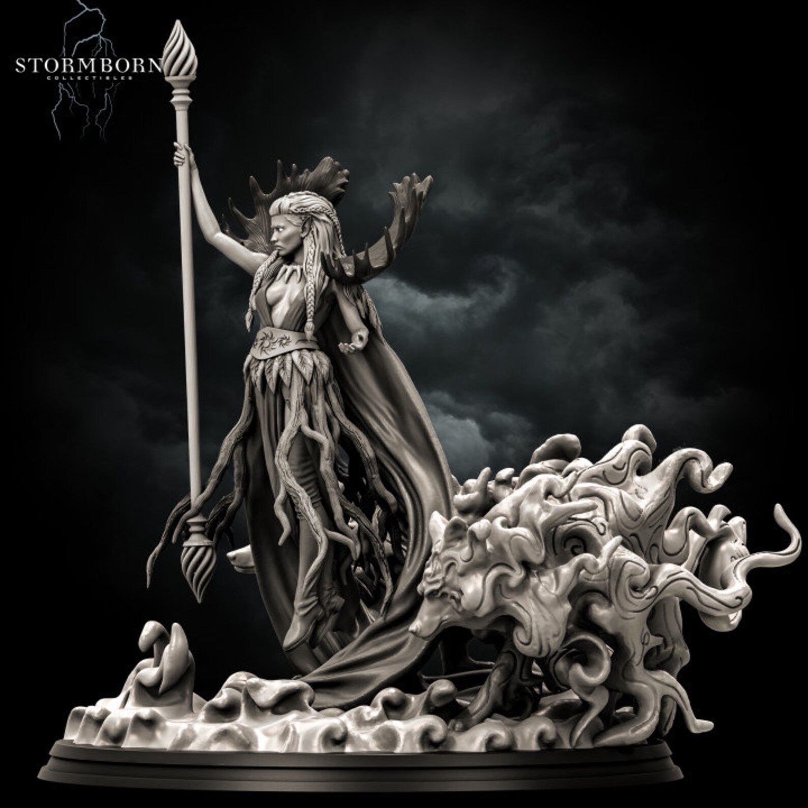 Arch Druid Miniature | Elf Nature Caster | Resin RPG Figure - Etsy