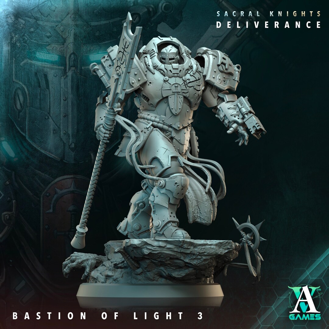 Sci-fi Miniature Space Knight, Bastion of Light | 5 Sizes /scales ...