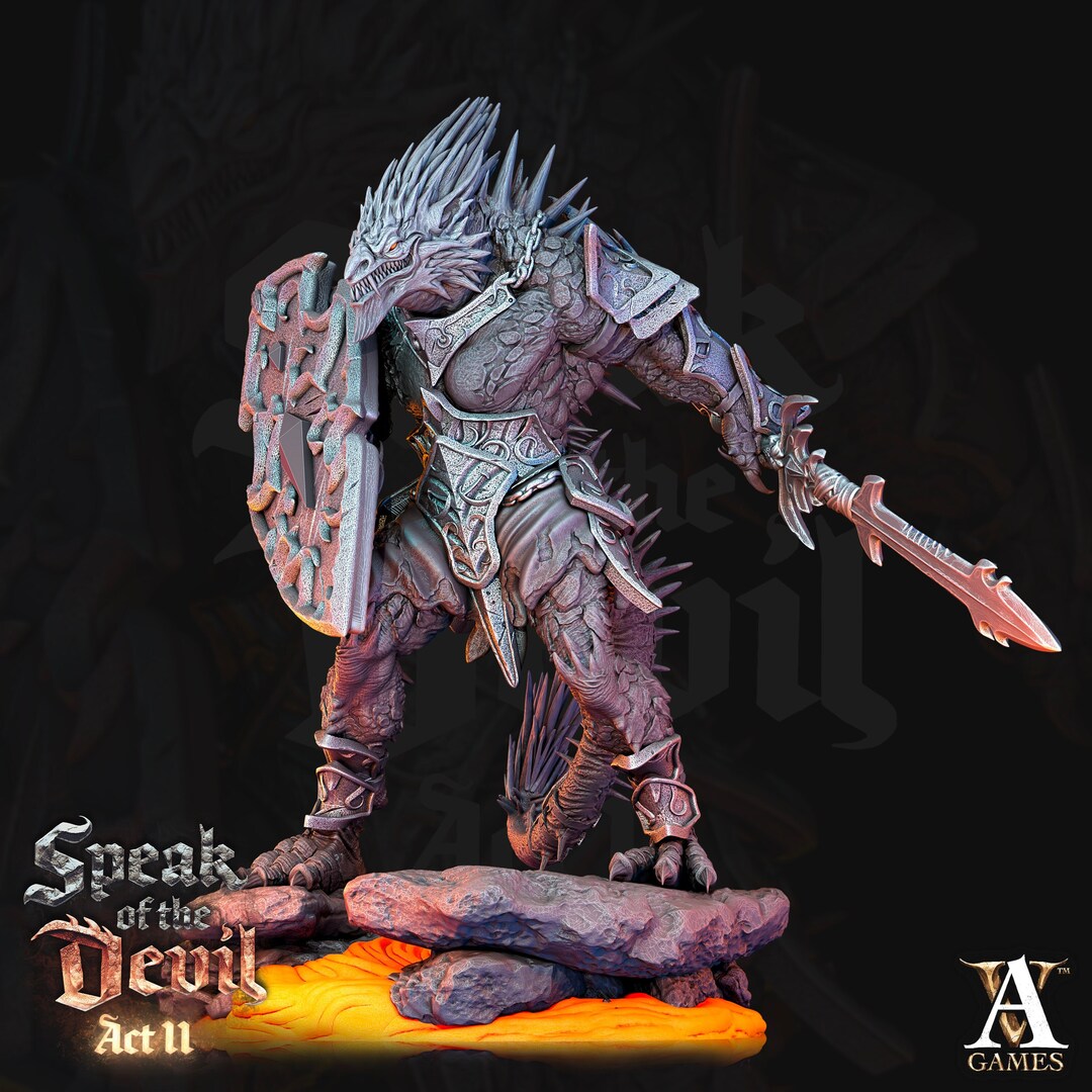 Barbed Devil Resin Miniature/ Dragonborn PC | 28mm,32mm Scale /large ...