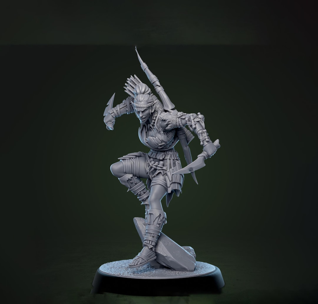 Female Elf Gloom Stalker Ranger Assassin Rogue Unpainted | 5 Sizes ...