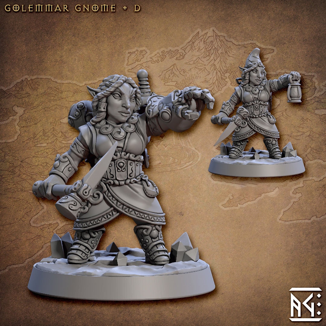 Female Gnome Fighter Steam Fist Lantern Pick Miniature Dnd 5e ...