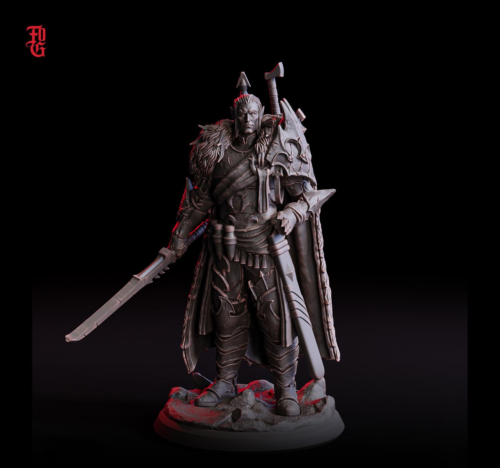 Elf Paladin Miniature | Holy Knight Warrior | Resin 28mm 32mm 54mm 75mm ...