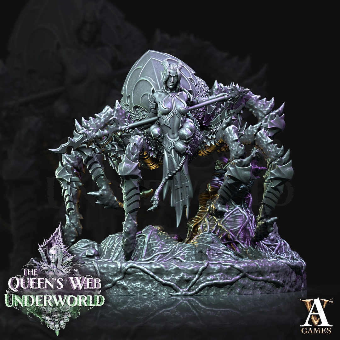 Female Drider Dark Elf Lolth Monstrosity | 28mm and 32mm Scale. 65mm ...